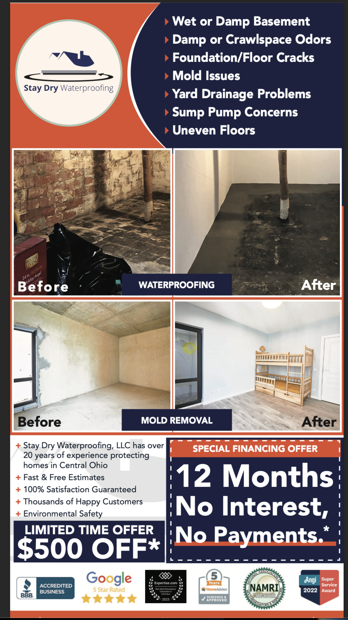 Stay Dry Waterproofing Marysville, OH, 43040 | Networx