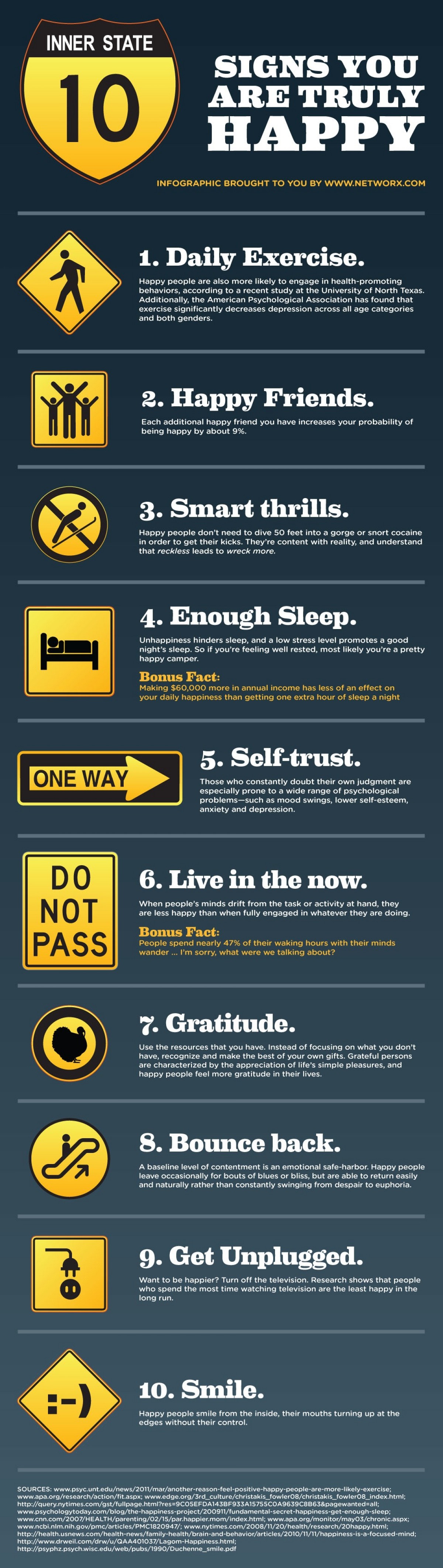 Infographic: 10 Signs of True Happiness | Networx